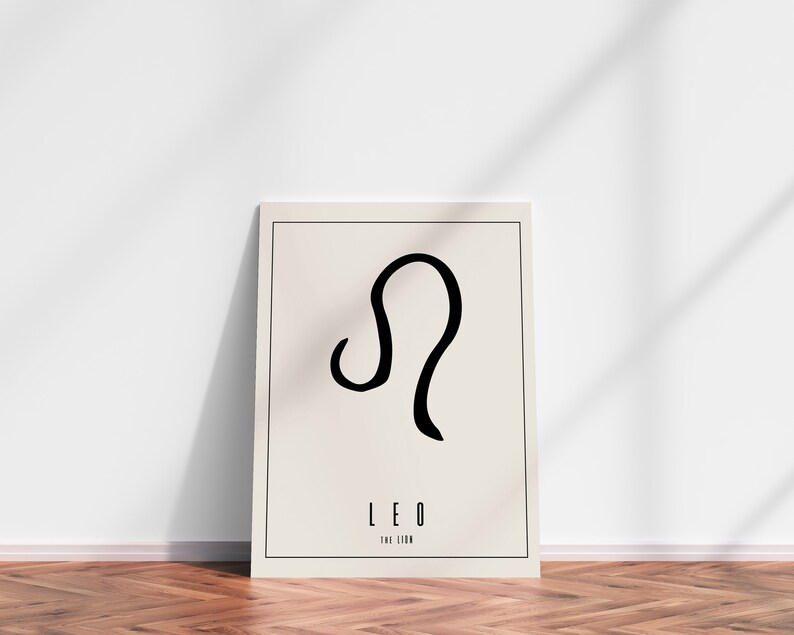 Gift for Leos Leo Wall Art Leo Zodiac Print Astrology - Etsy