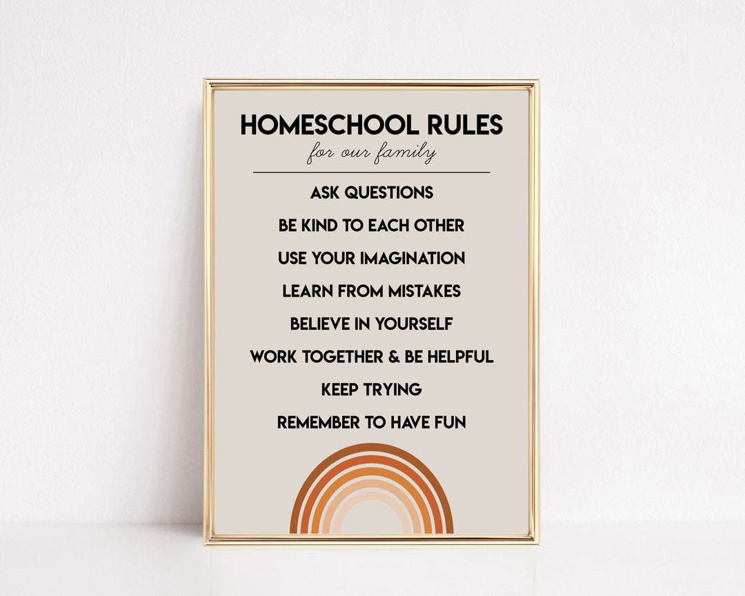 Homeschool Rules Printable | Homeschool Classroom | Homeschool Poster ...