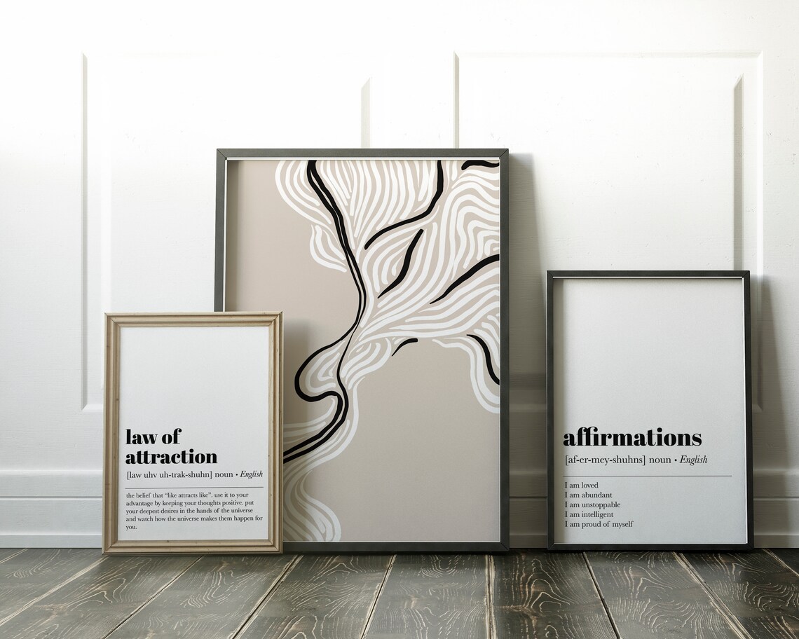 Manifest Wall Art | Set of 3 Prints | Law of Attraction Poster ...