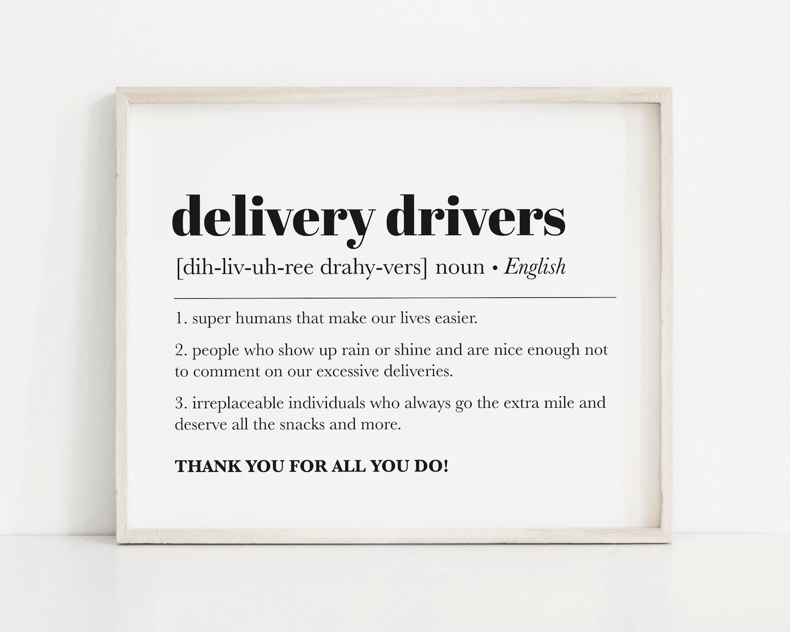 Delivery Driver Thank You Sign 8x10 Christmas Delivery - Etsy
