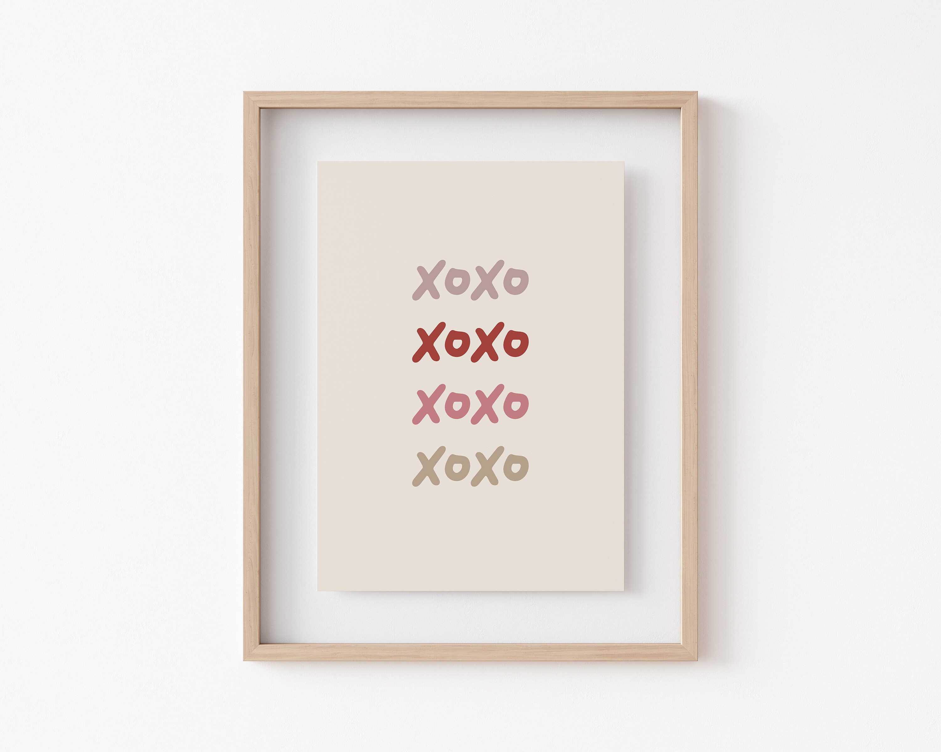 Xoxo Print Pink and Red Wall Art Romantic Wall Art - Etsy