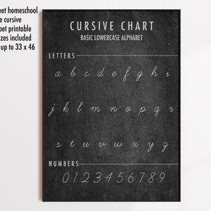 Neutral Homeschool Decor Cursive Alphabet Poster Alphabet Print ...