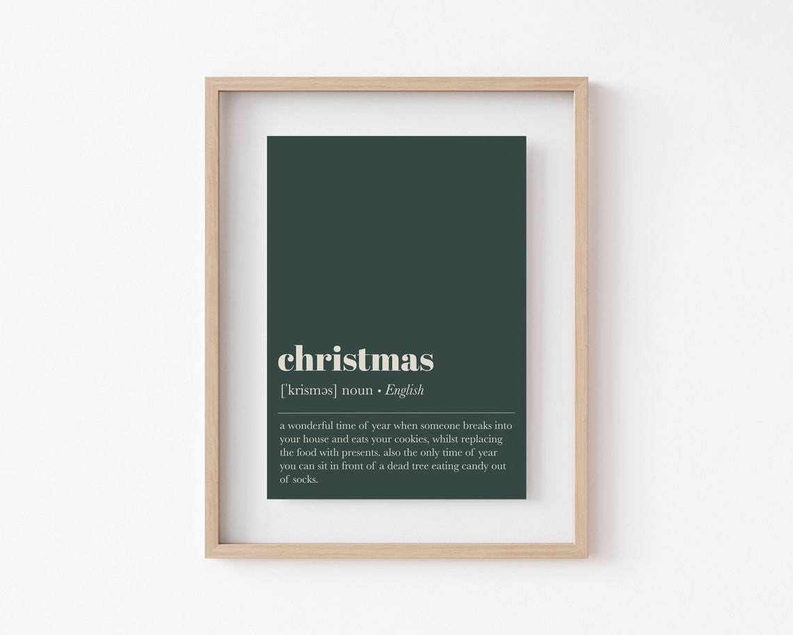 Christmas Definition Print | Christmas Printable Wall Art | Christmas ...