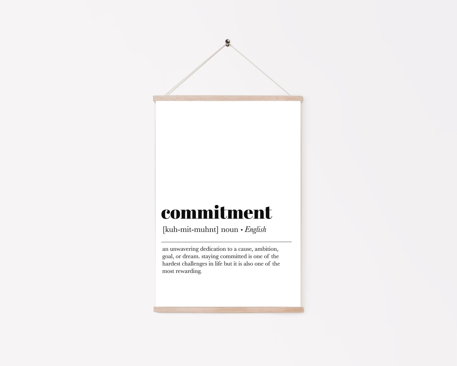 Commitment Definition Print Home Office Wall Art | Etsy