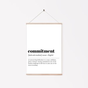 Commitment Definition Print | Home Office Wall Art | Entrepreneur Gift ...