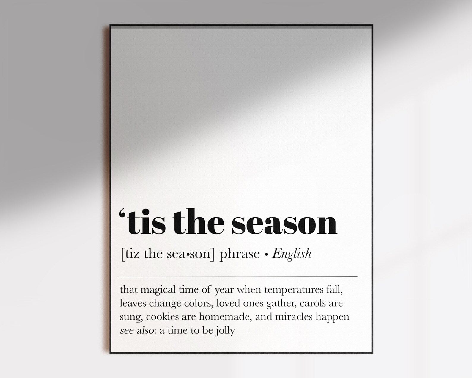 Tis the Season Definition Print Modern Christmas Christmas - Etsy Canada