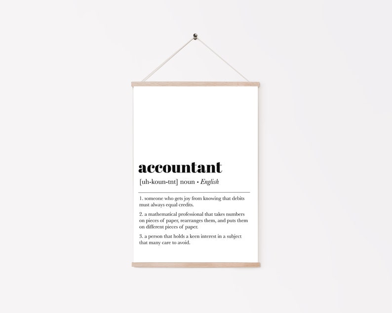 Accountant Definition Print Accountant Office Wall Art | Etsy