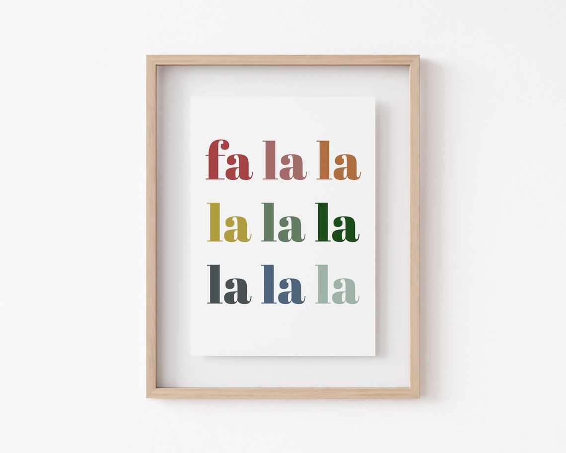 Printable Holiday Decor Fa La La Sign Minimalist Christmas - Etsy