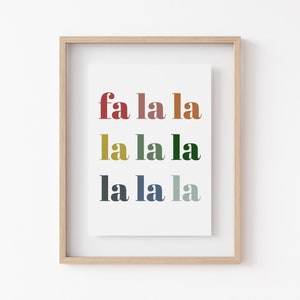 Printable Holiday Decor | Fa La La Sign | Minimalist Christmas Wall Art ...