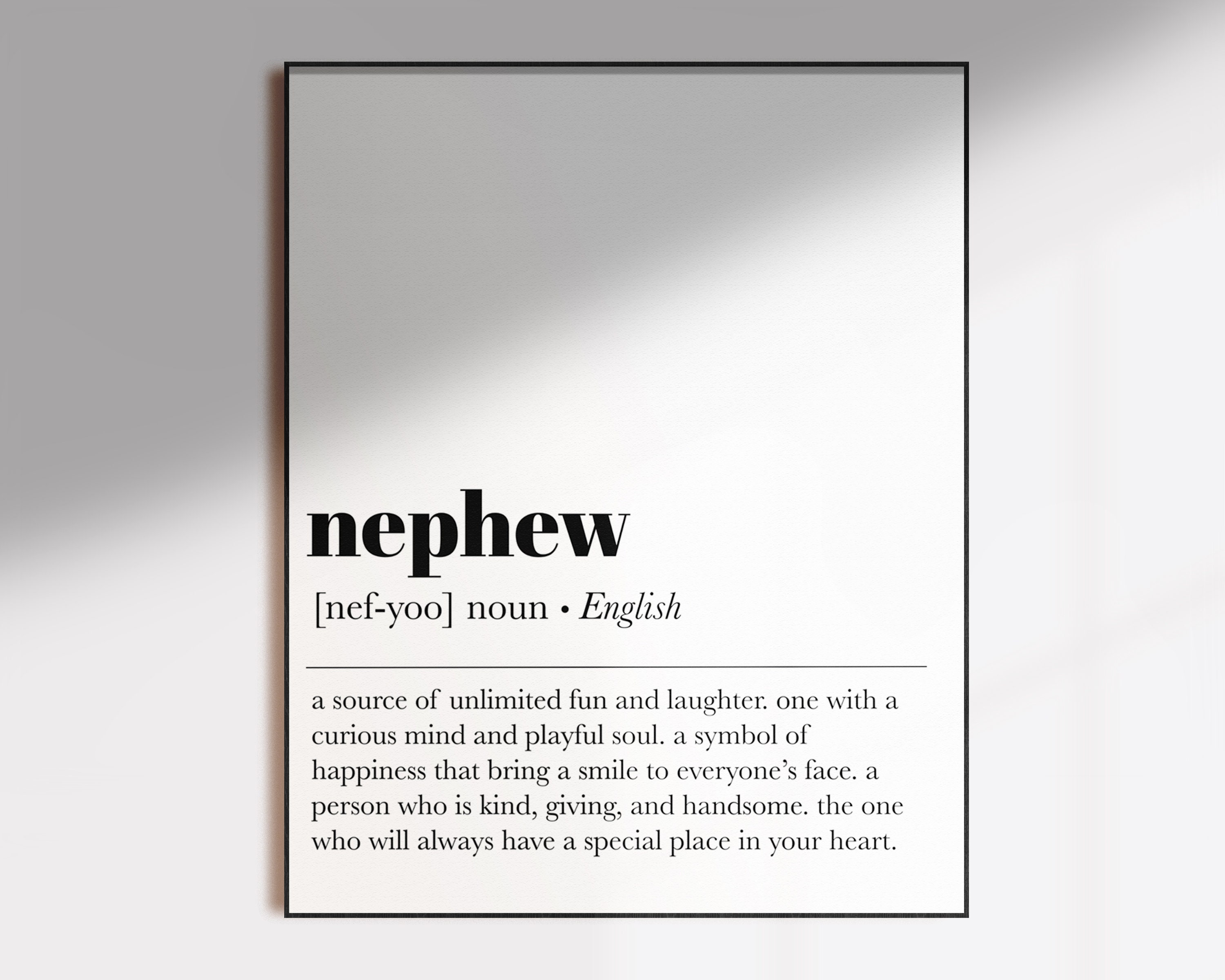 Nephew Definition Print Gifts for Him Gifts From Uncle | Etsy