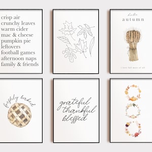 Thanksgiving Decor | Set of 20 PRINTABLES | Modern Thanksgiving Wall ...