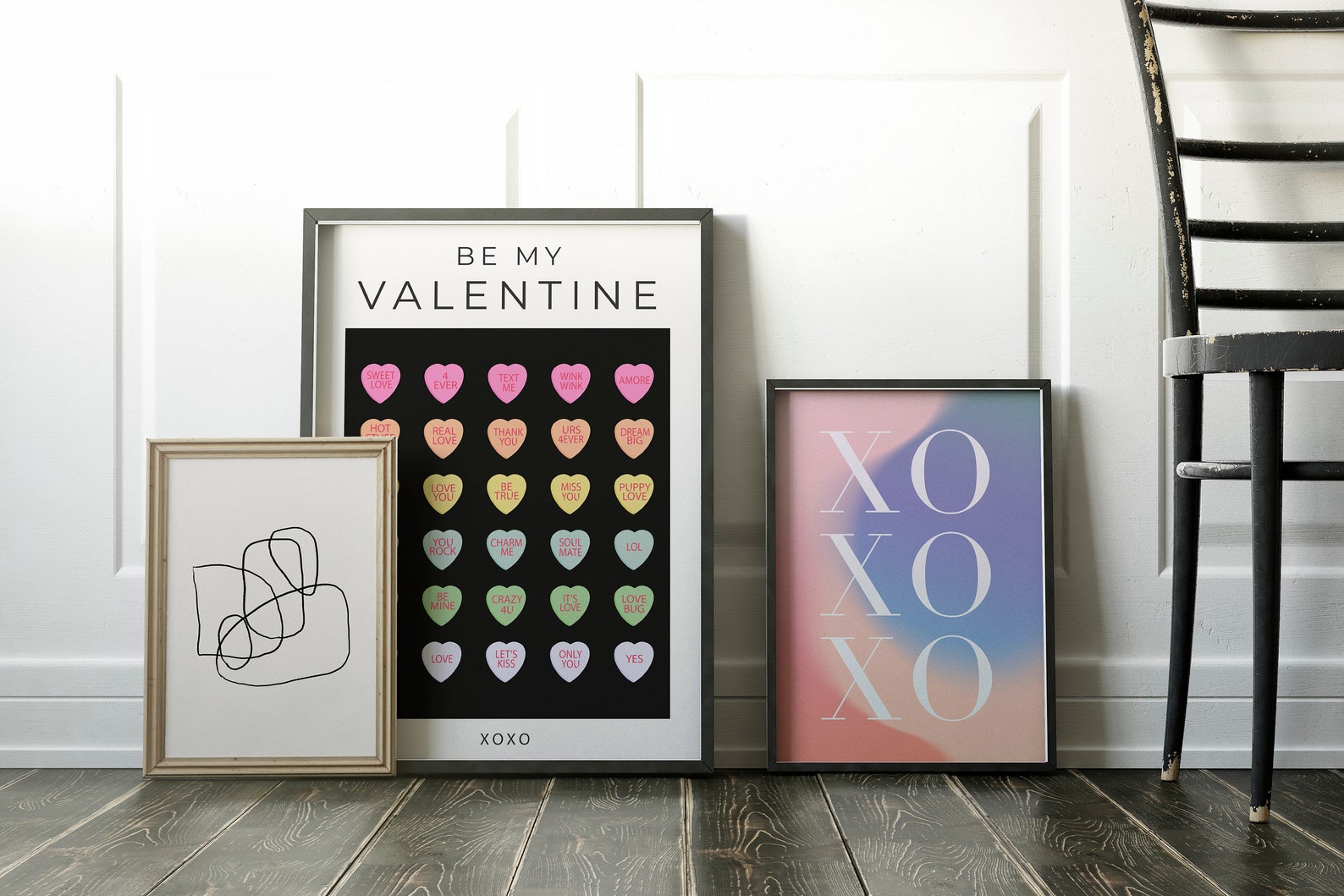 Candy Hearts Valentines Day Print Valentines Day Decor - Etsy