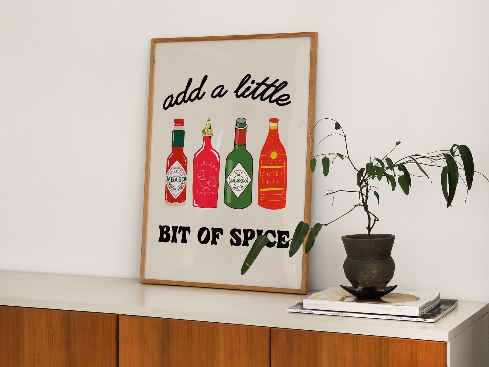 Hot Sauce Wall Art | Kitchen Print | Food Art Print | Cute Kitchen ...
