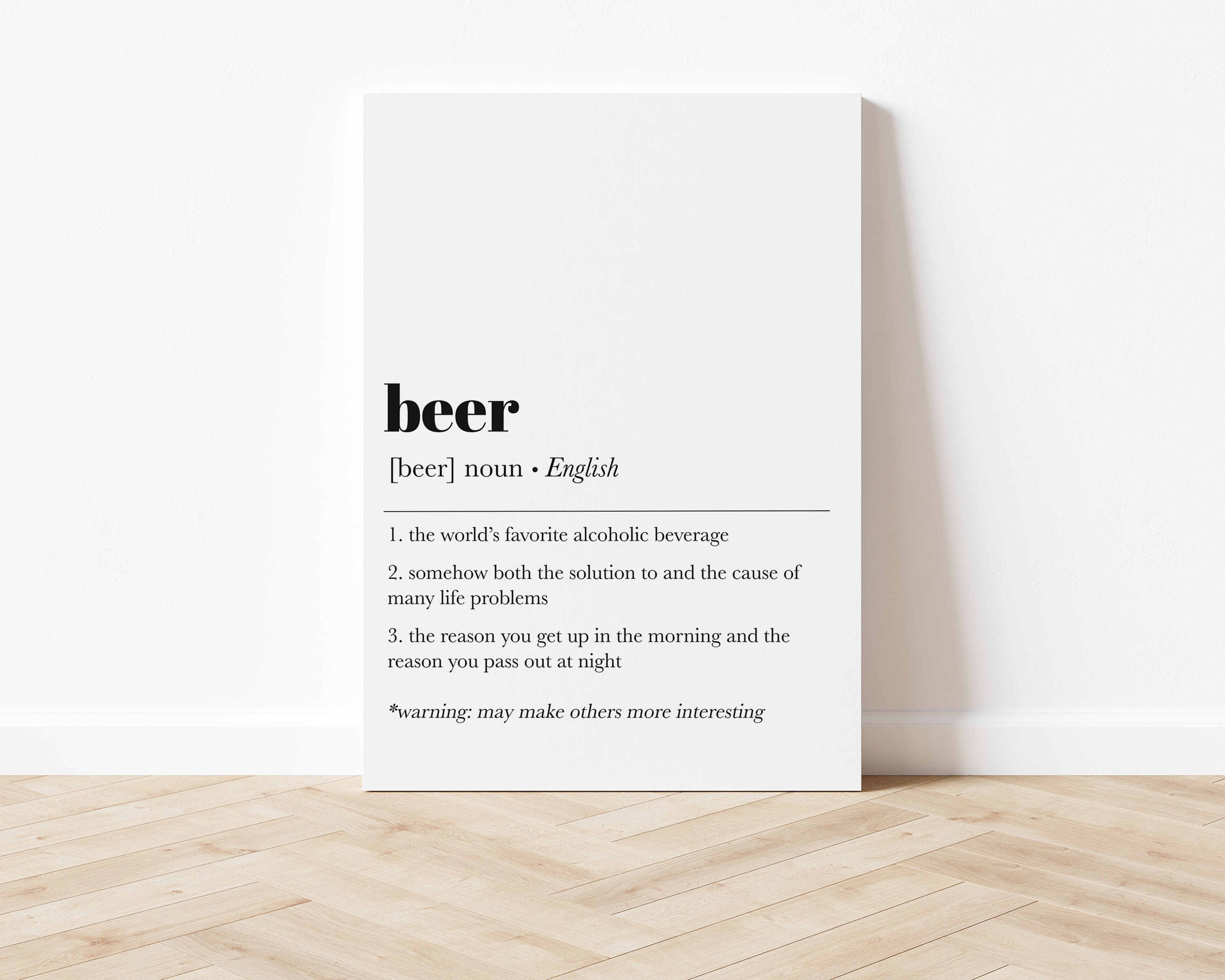 Beer Definition Print Bar Cart Decor Beer Wall Art | Etsy