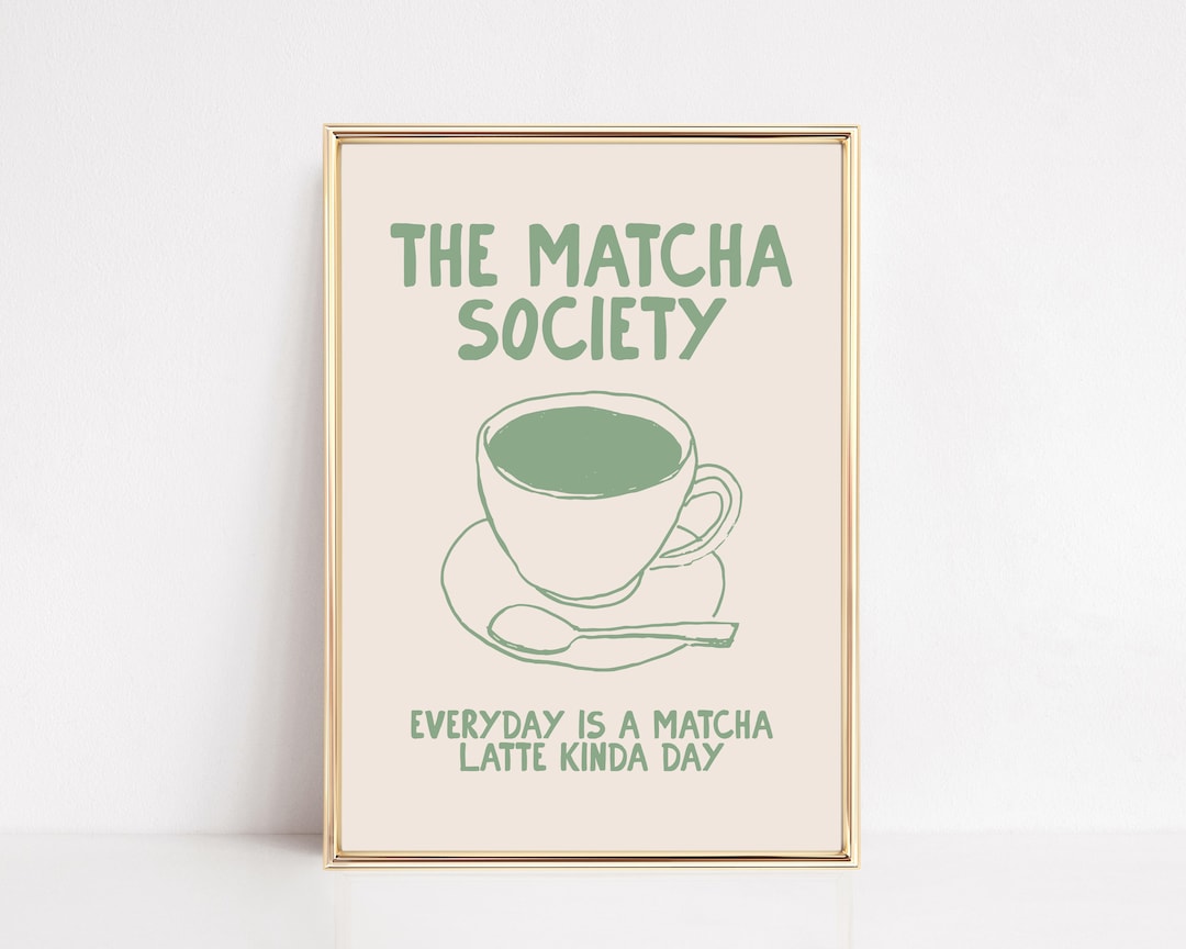 Matcha Wall Art Aesthetic Kitchen Decor Matcha Lover Gift Trendy ...
