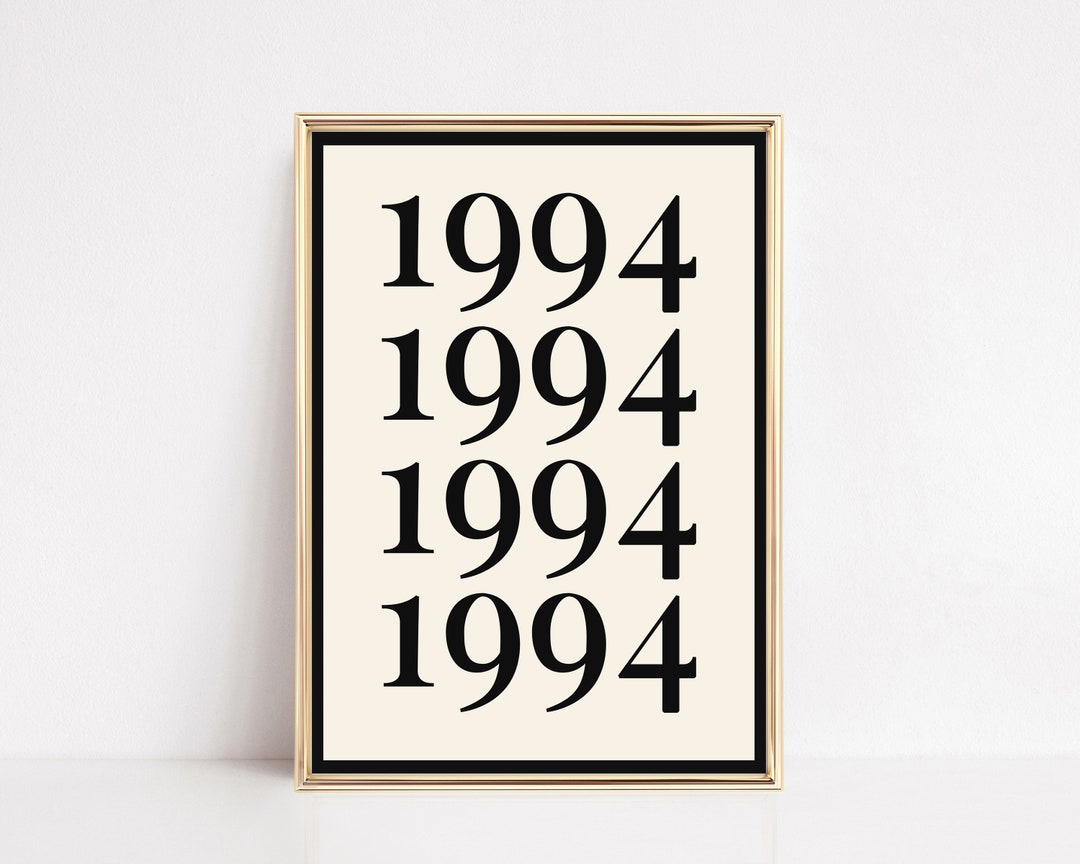 Personalized Year Print | Neutral Wall Art | Birth Year Print | Custom ...