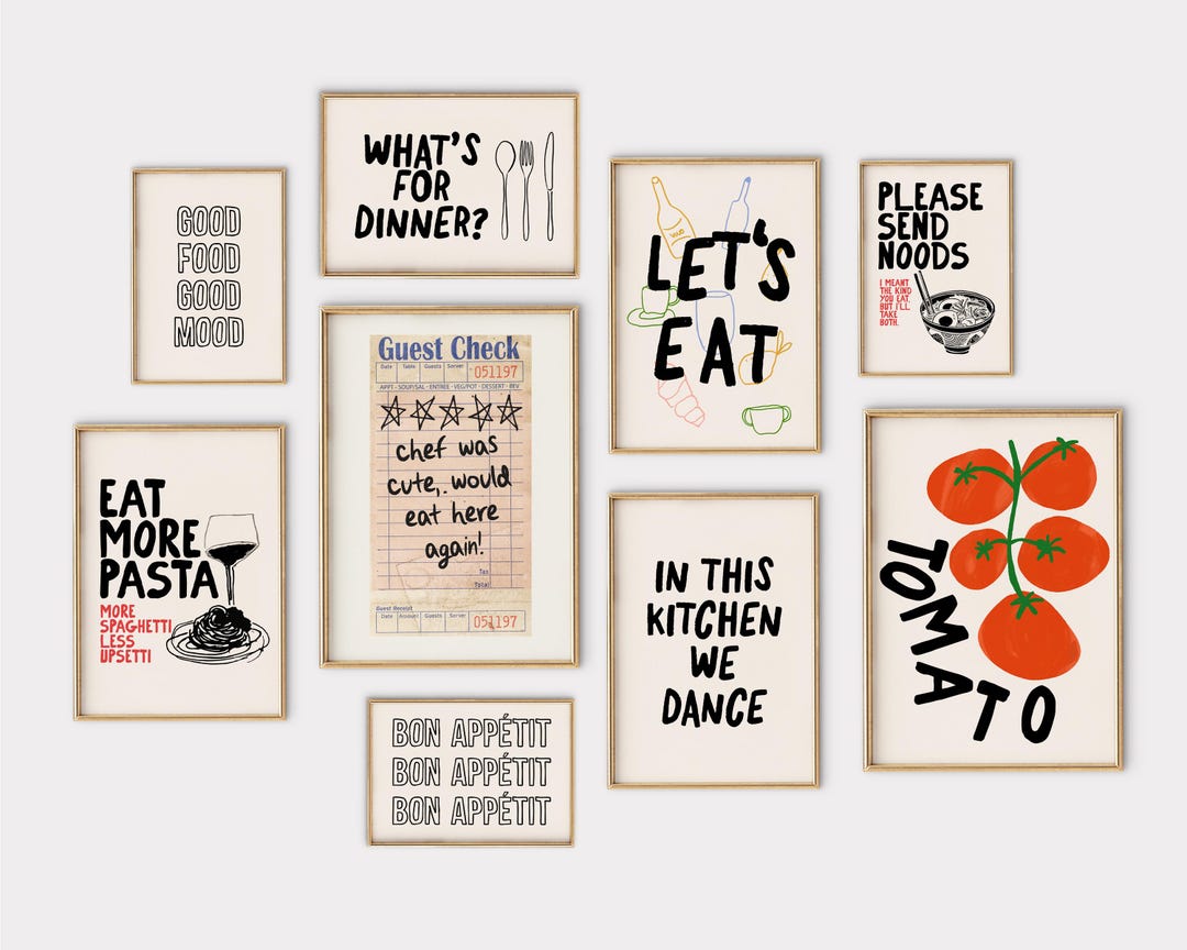 Kitchen Prints | 9 PRINTABLES | Trendy Kitchen Wall Art | Kitchen ...