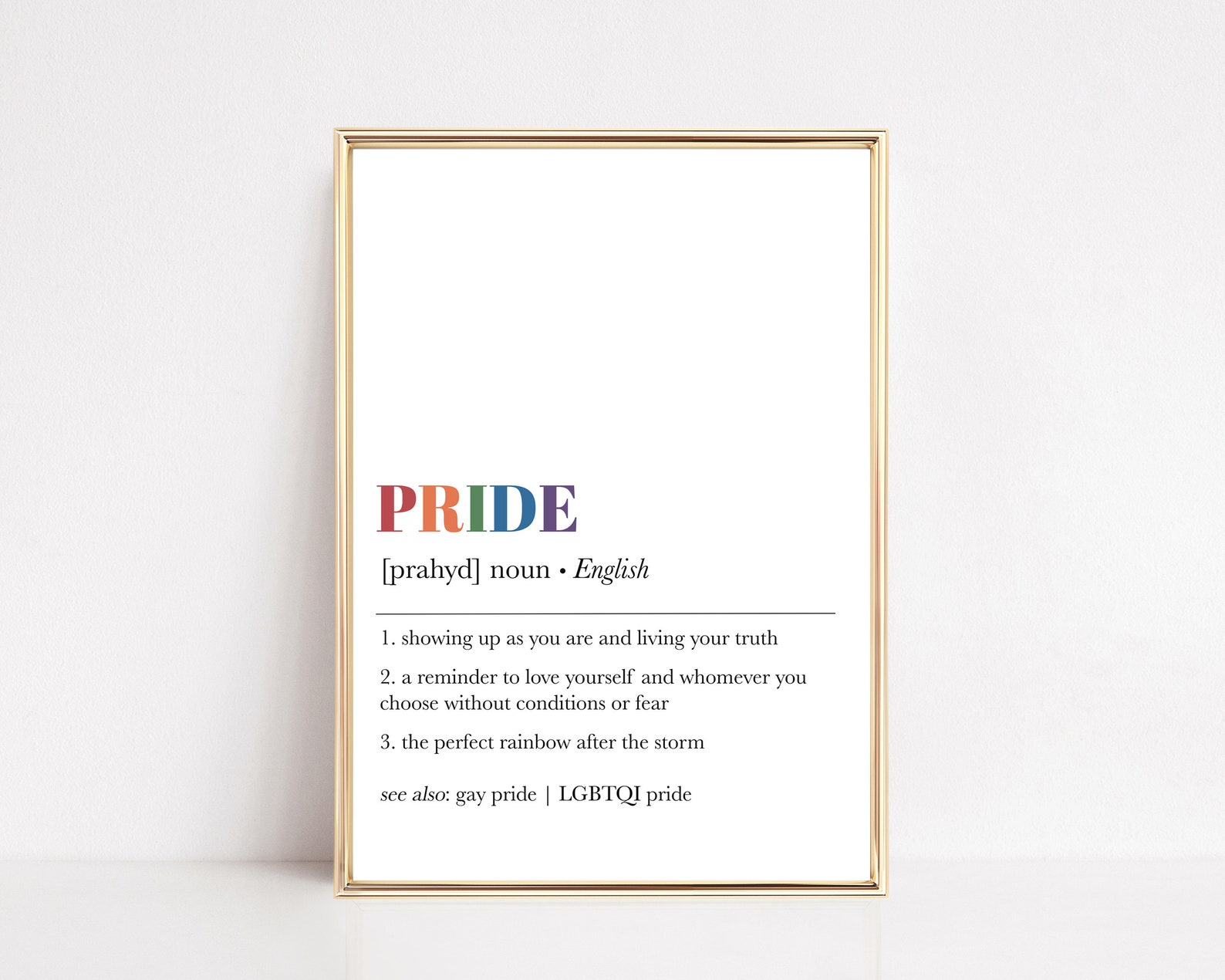 Pride Definition Print | Coming Out Gift | LGBTQ Gift | Pride Office ...