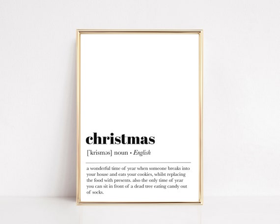 Christmas Definition Printable Modern Christmas Christmas - Etsy Canada