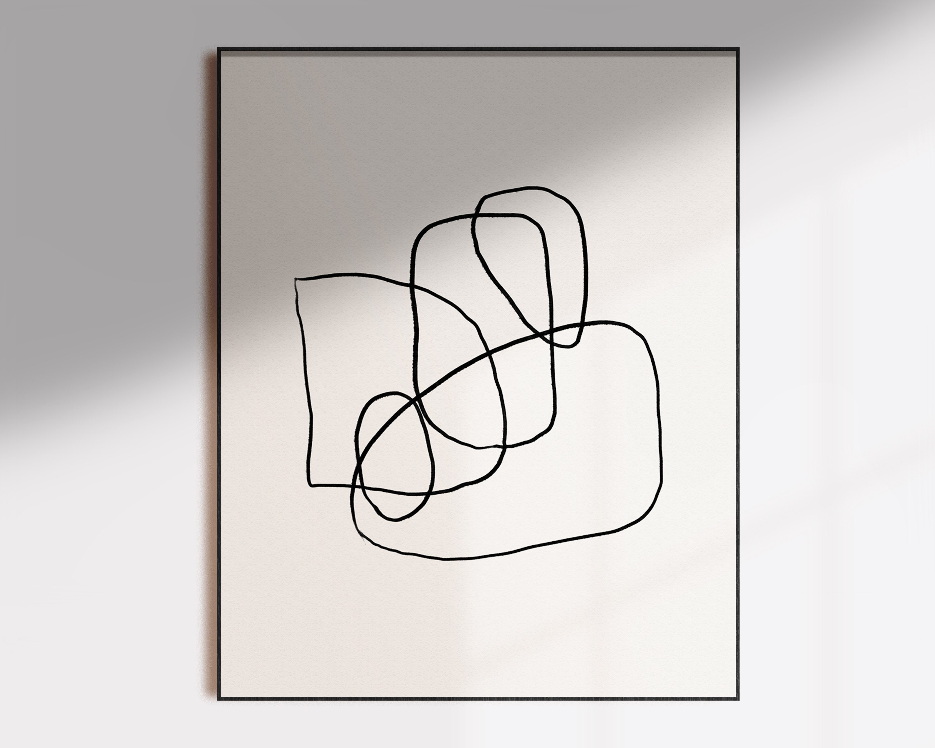 Abstract Scribble Fine Art Printable | Neutral Wall Art | One Line Art ...