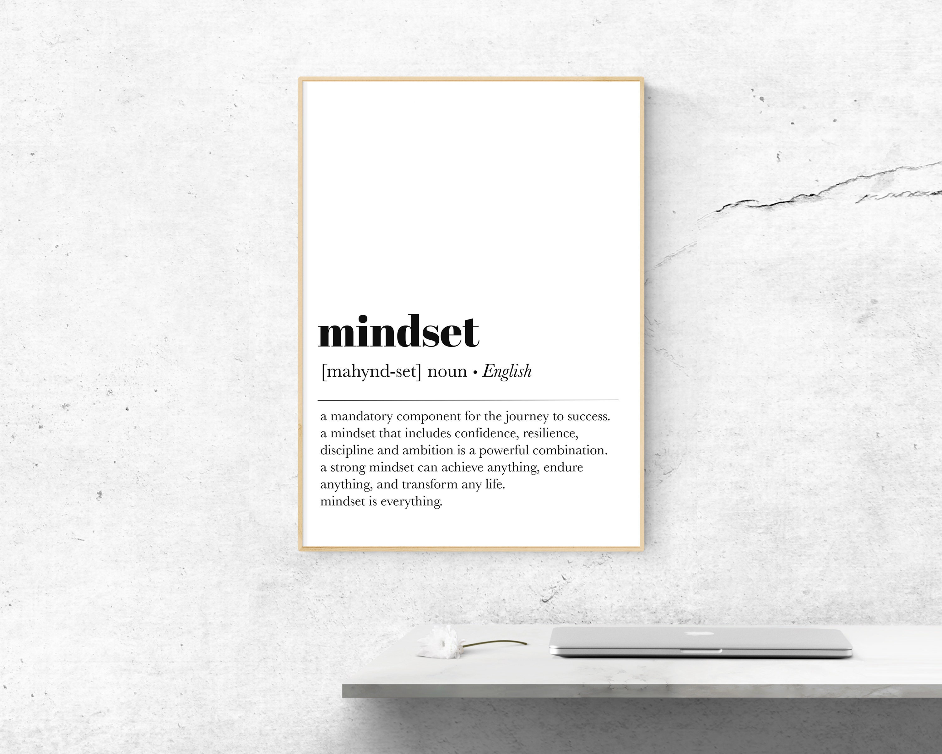 Mindset Definition | Home Office Wall Art | Inspirational Quote Prints ...