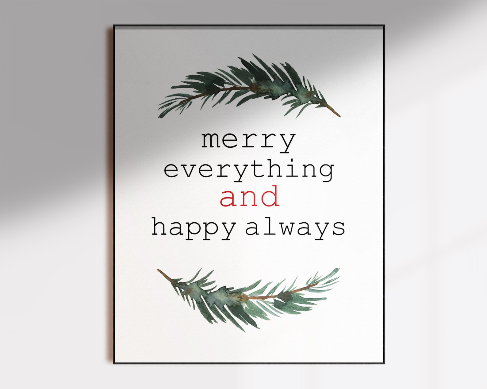 Merry Everything and Happy Always Wall Art Christmas Wall | Etsy