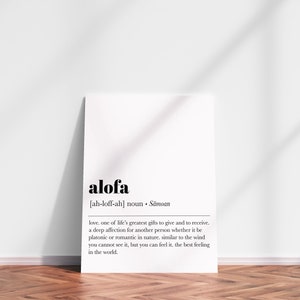 Alofa Definition Print | Love Definition Poster | Samoan Art ...
