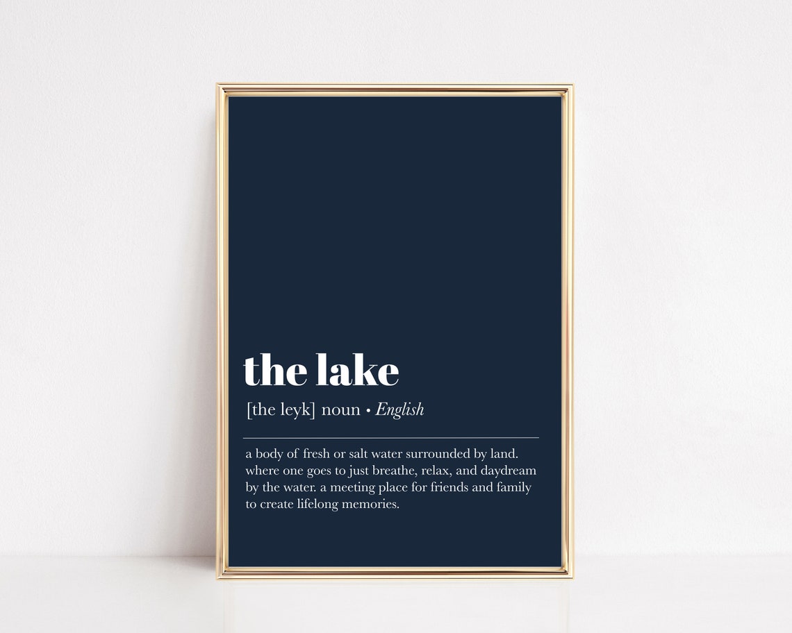Lake House Decor Lake Definition Print Lake House Gift - Etsy