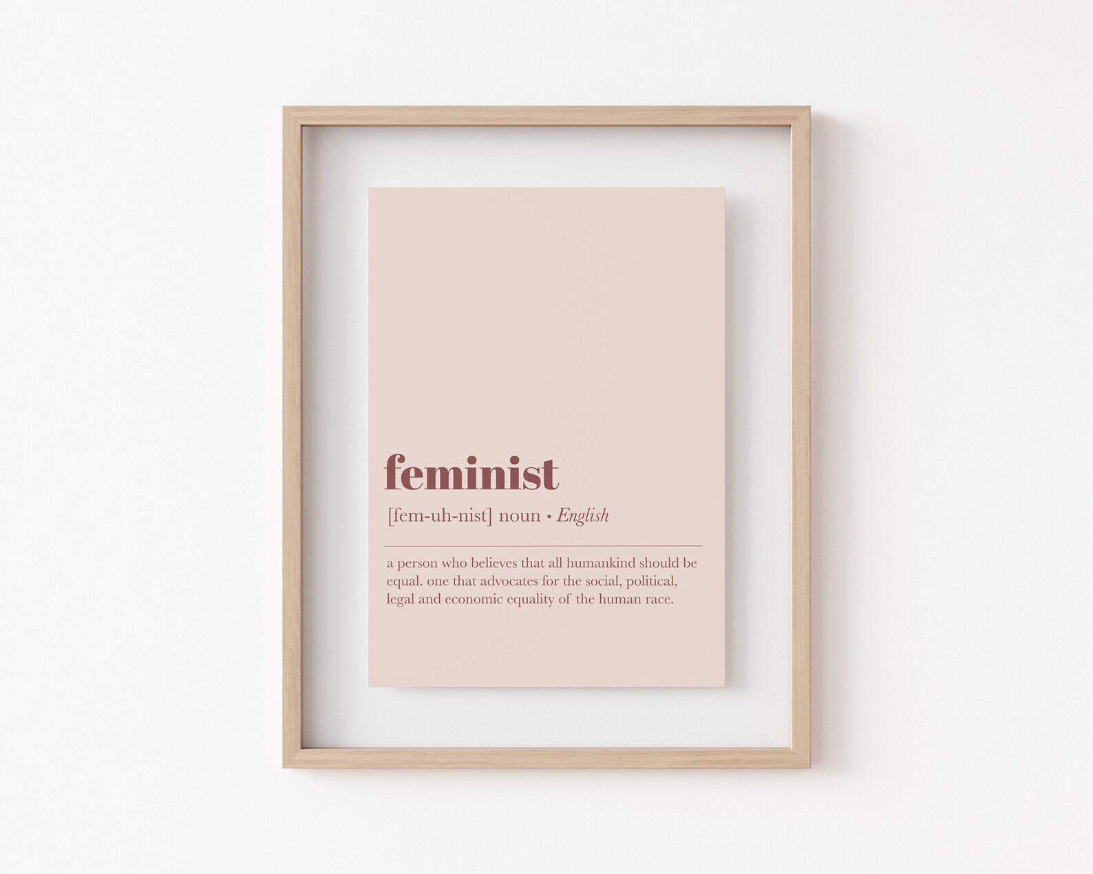 Feminist Definition Print | Feminist Print | Pink Home Office Decor for ...