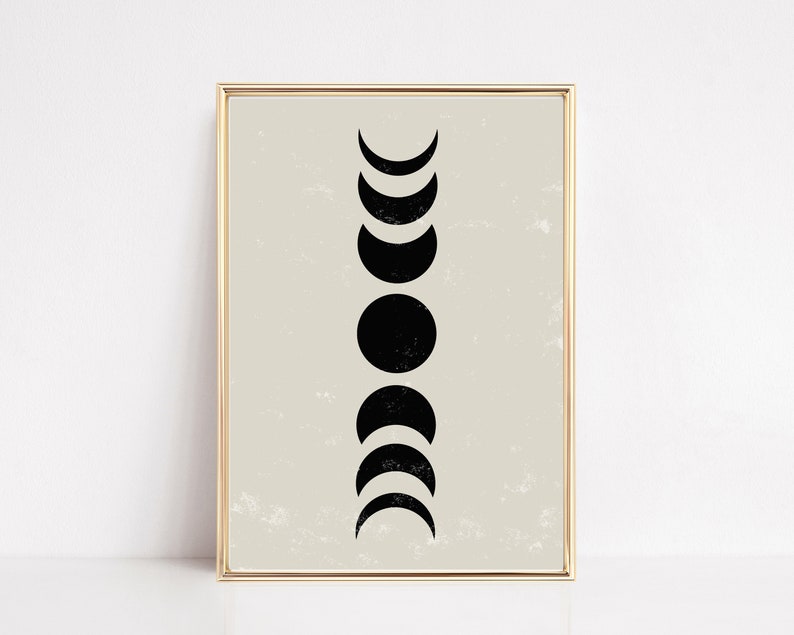 Moon Phases Wall Art Moon Phase Print Moon Phase Poster | Etsy