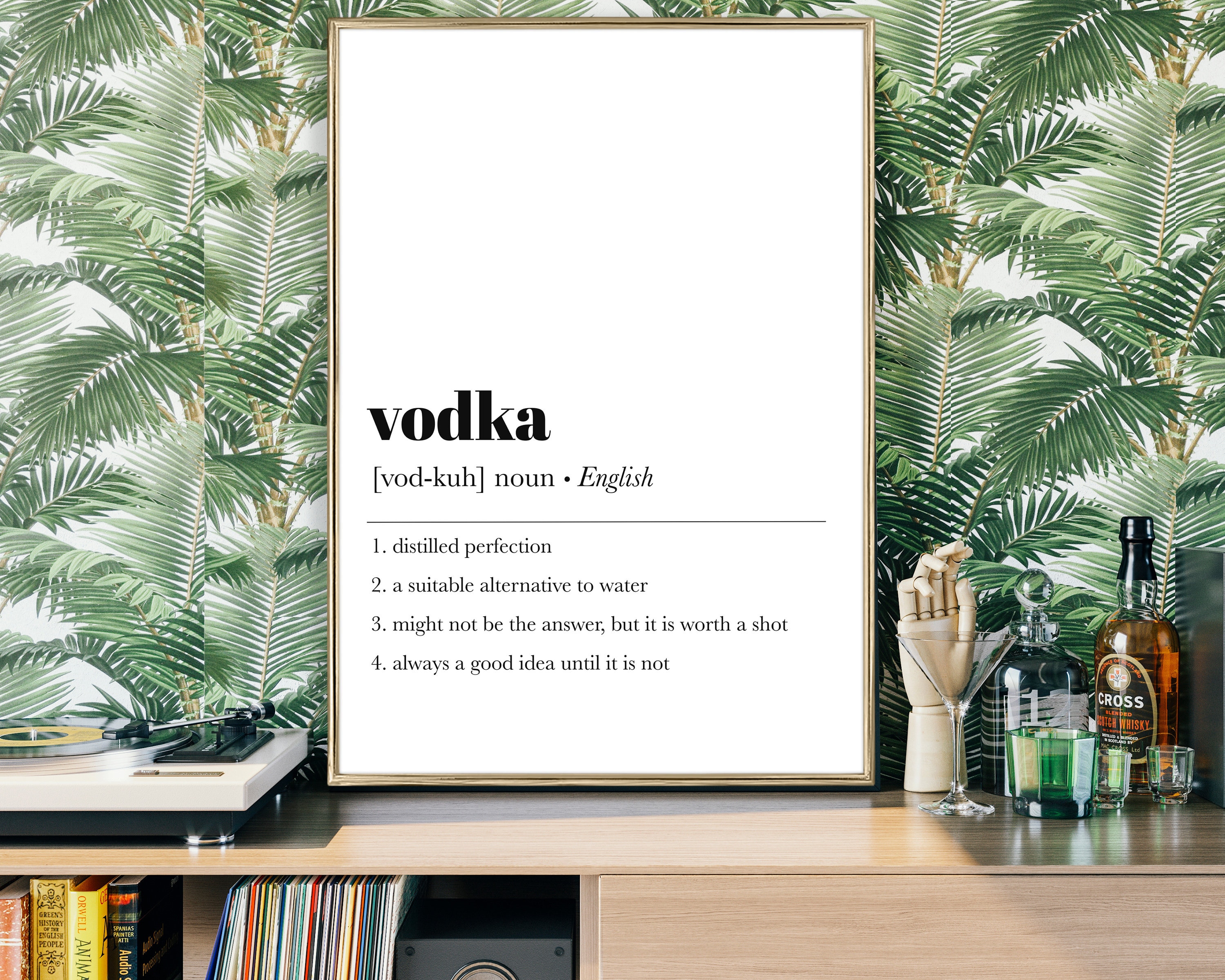 Vodka Definition Print Bar Art Bar Cart Decor Vodka Art | Etsy