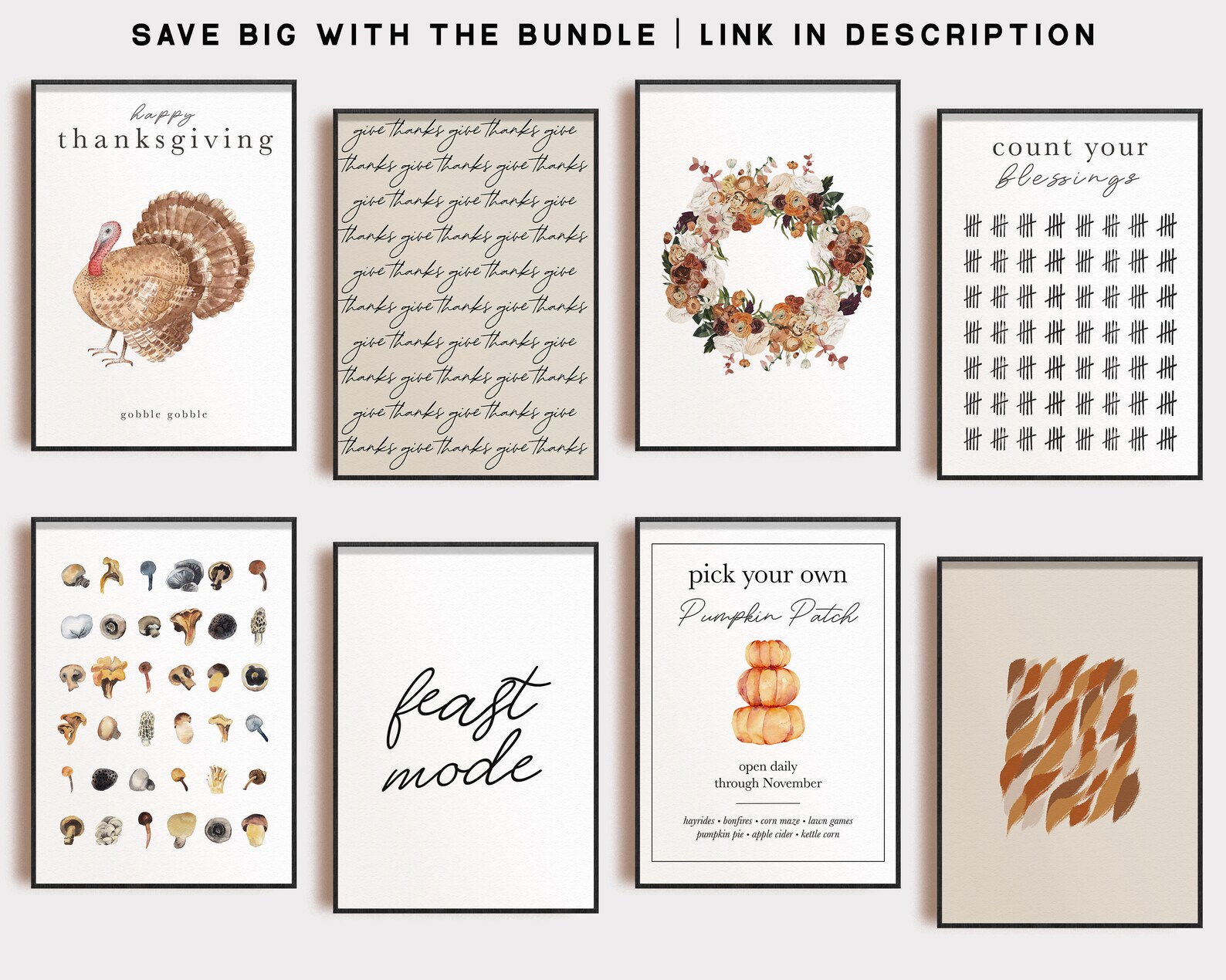 Thanksgiving Wall Art Thankful Sign Give Thanks Print - Etsy