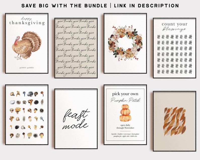 Thanksgiving Wall Art | Thankful Sign | Give Thanks Print ...