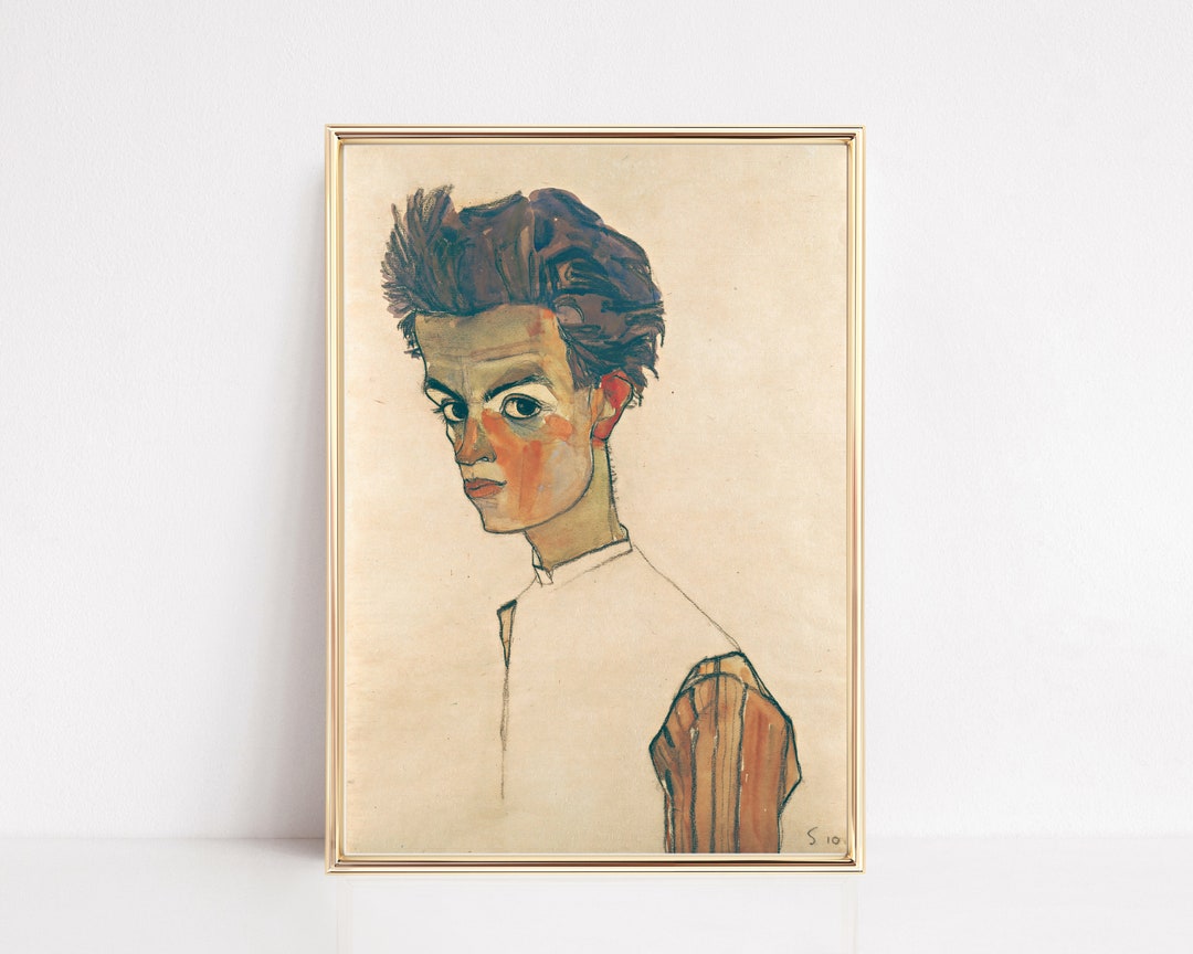 Egon Schiele Self Portrait | Expressionist Painting | Eclectic Wall Art ...