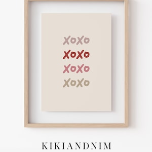 Xoxo Print | Pink and Red Wall Art | Romantic Wall Art | Valentines Day ...