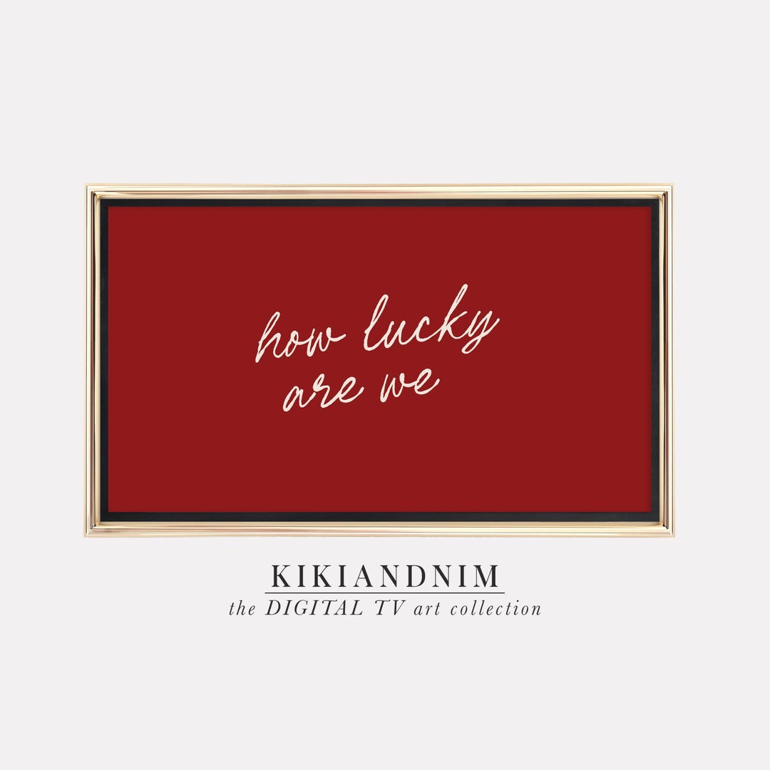 How Lucky Are We Samsung Frame TV Art | Red Valentines Day Decor ...
