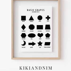 Shapes Poster | Neutral Classroom Decor | Educational Poster | Playroom ...