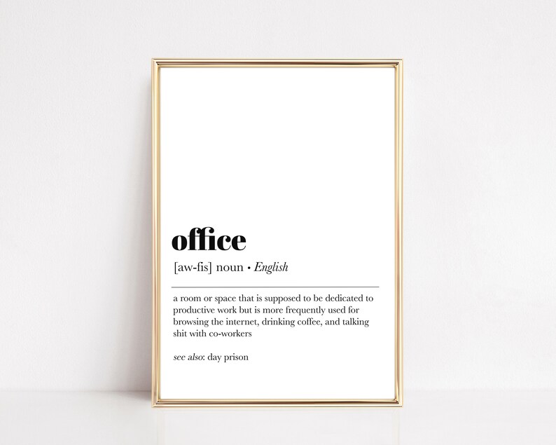 Office Definition Print Office Decor Funny Office Wall Art - Etsy