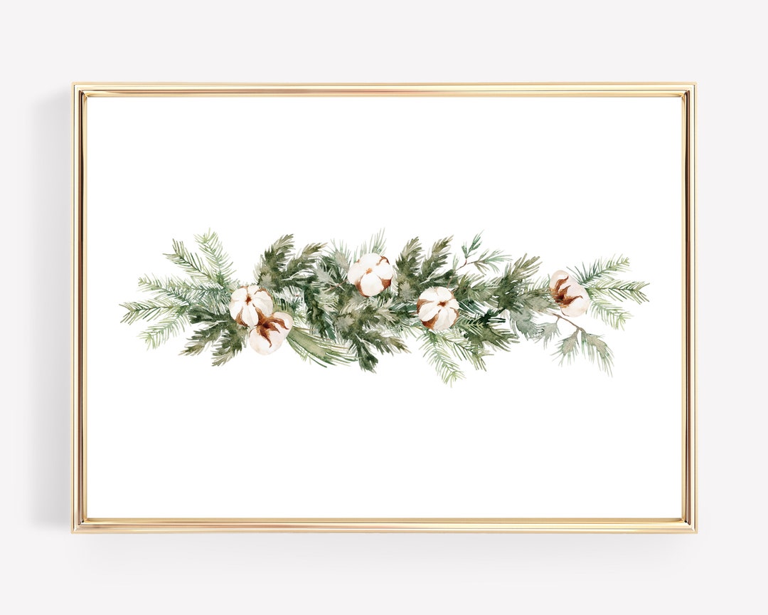 Christmas Garland Print | Christmas Printable Wall Art | Colorful ...