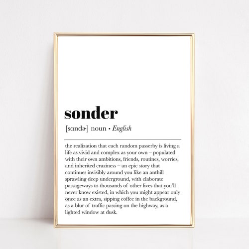 Sonder Definition Printable Inspiring Definition Word - Etsy