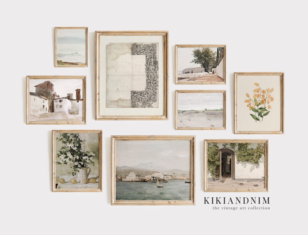 Vintage Mediterranean Wall Art Set of 9 Prints Mediterranean Decor ... Vintage Mediterranean Wall Art Set of 9 Prints Mediterranean Decor ...