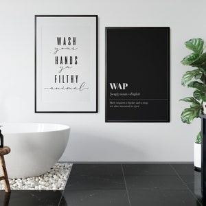 Wap Poster Funny Bathroom Decor Funny Home Decor Dorm Room Decor Wap ...