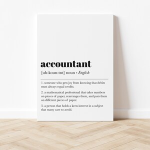 Accountant Definition Print | Accountant Office Wall Art | Funny Gift ...