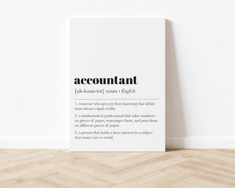 Accountant Definition Print Accountant Office Wall Art - Etsy