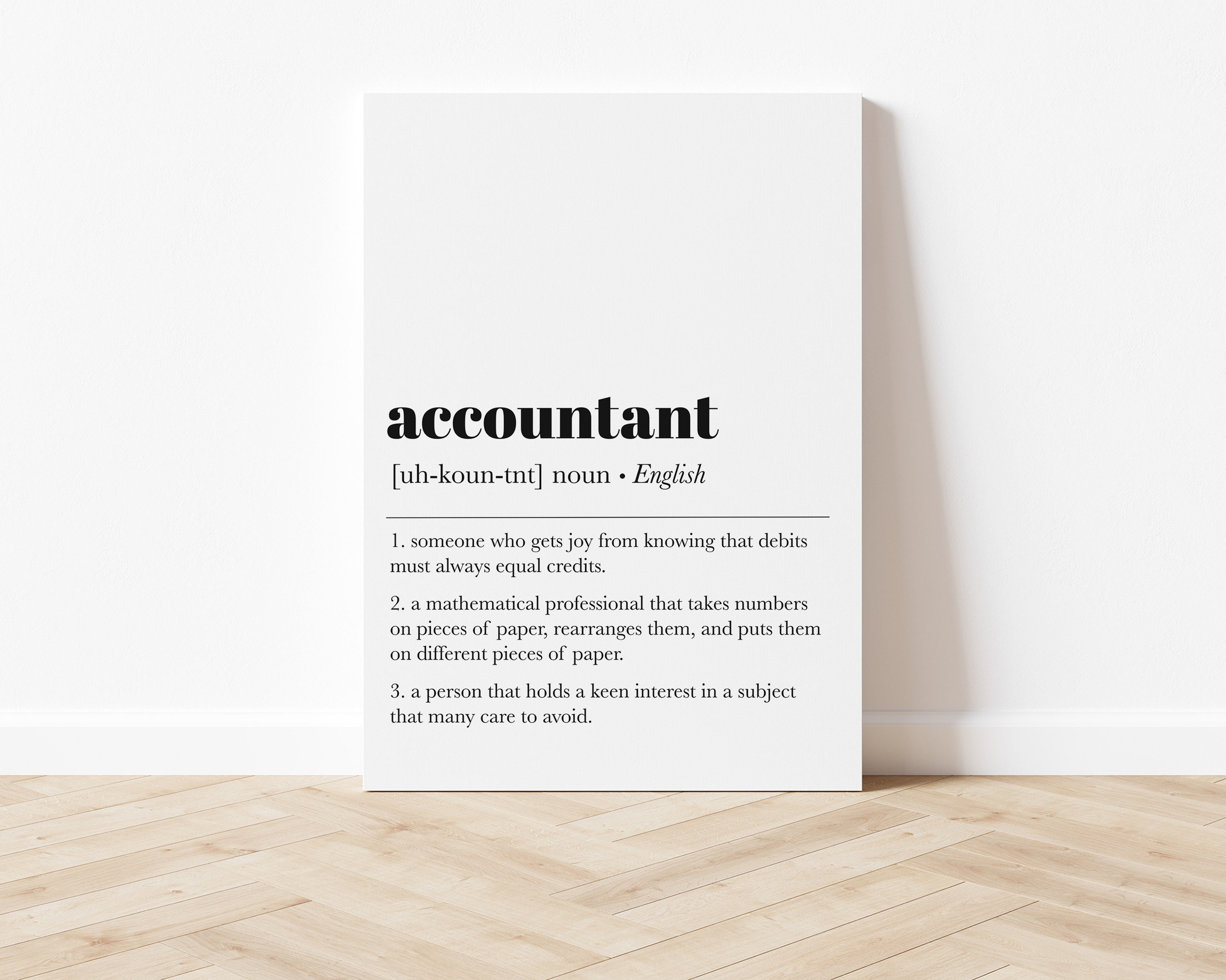 Accountant Definition Print Accountant Office Wall Art | Etsy