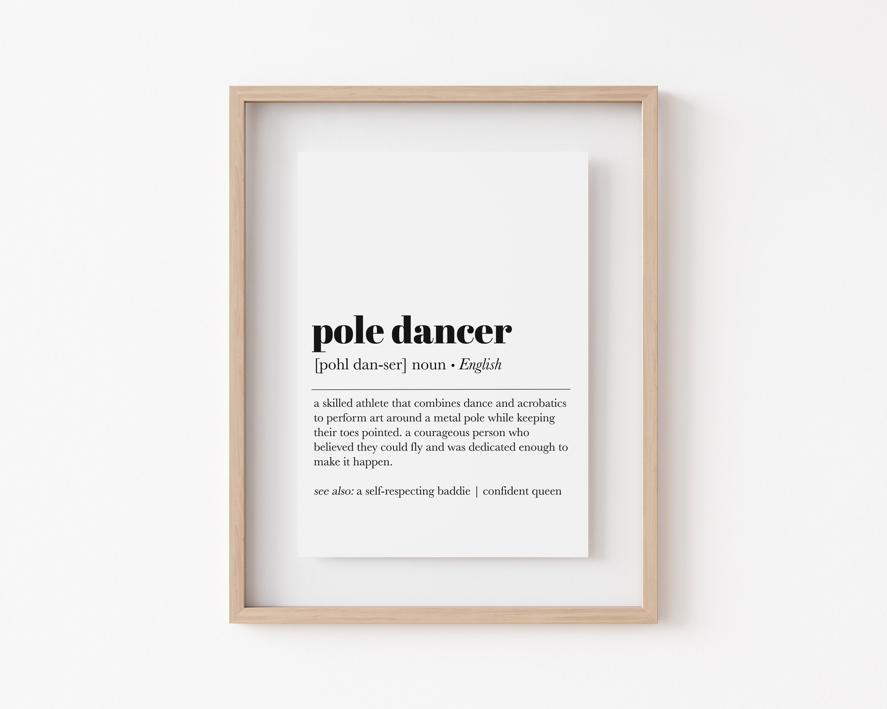Pole Dancer Definition Print Pole Dancer Gift Pole Fitness | Etsy