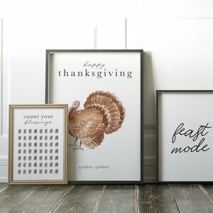 Thanksgiving Decor | Set of 20 PRINTABLES | Modern Thanksgiving Wall ...