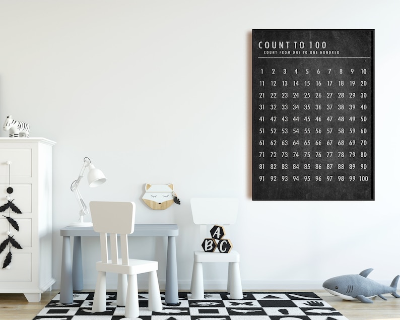 Count to 100 Printable Math Poster Homeschool Decor Math - Etsy