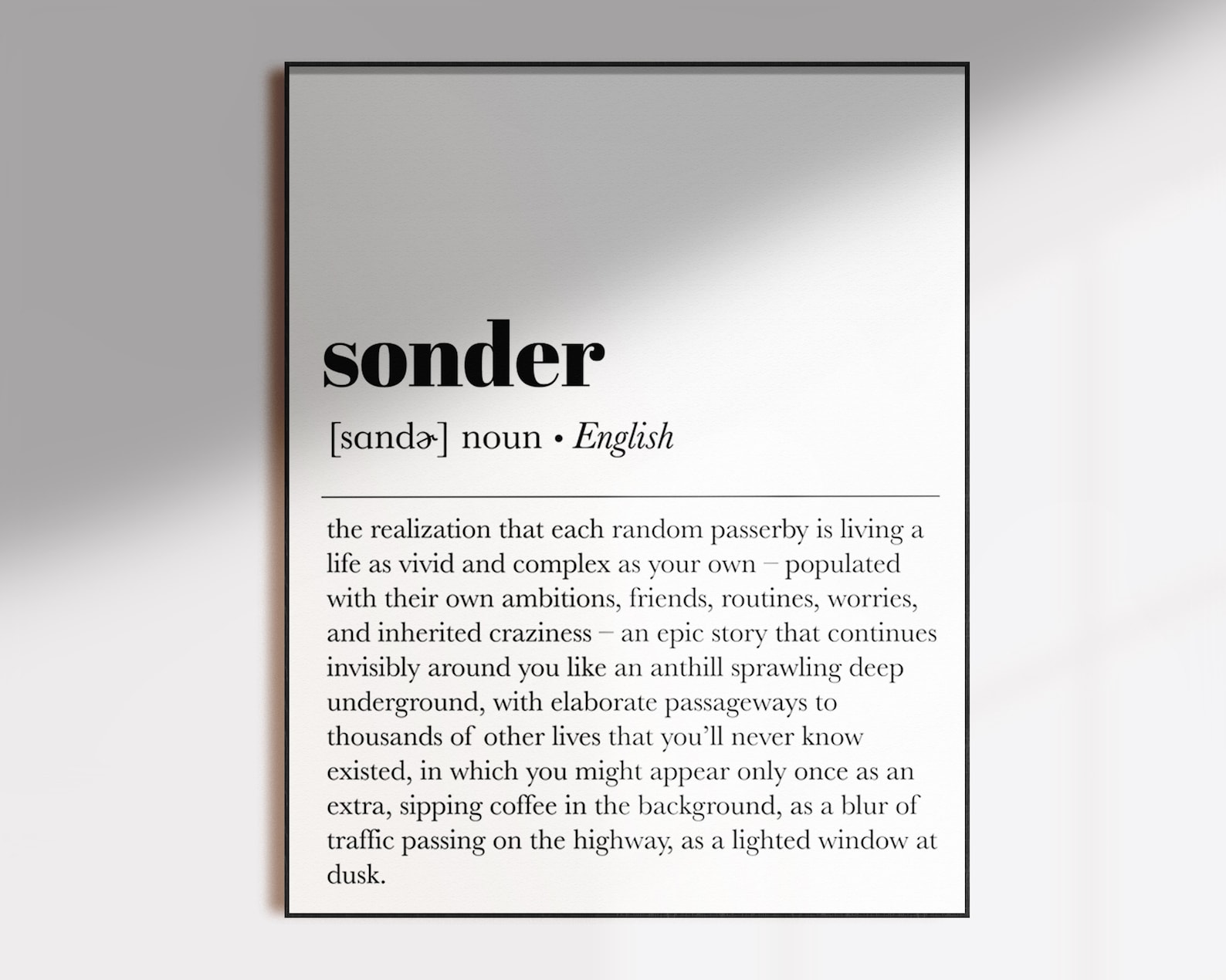 Sonder Definition Printable Inspiring Definition Word - Etsy