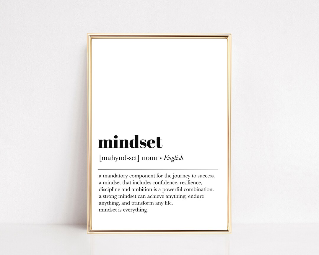 Mindset Definition | Home Office Wall Art | Inspirational Quote Prints ...